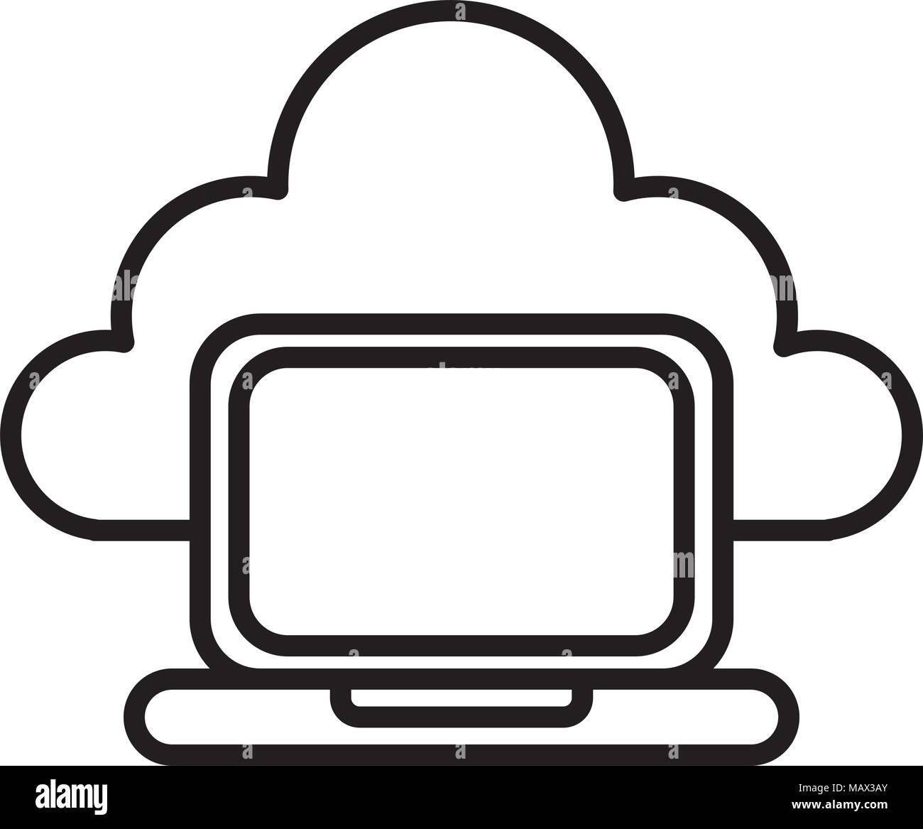 laptop with cloud computing icon Stock Vector Image & Art - Alamy