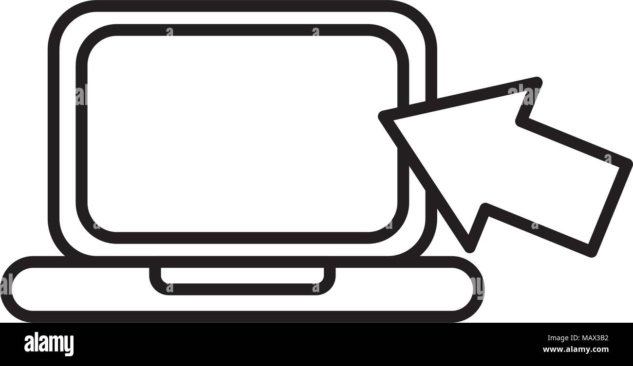 laptop device with cursor arrow pointer Stock Vector Image & Art - Alamy