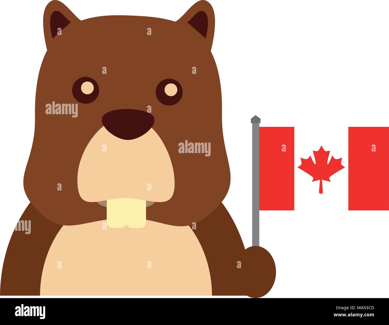beaver with canadian flag Stock Vector Image & Art - Alamy