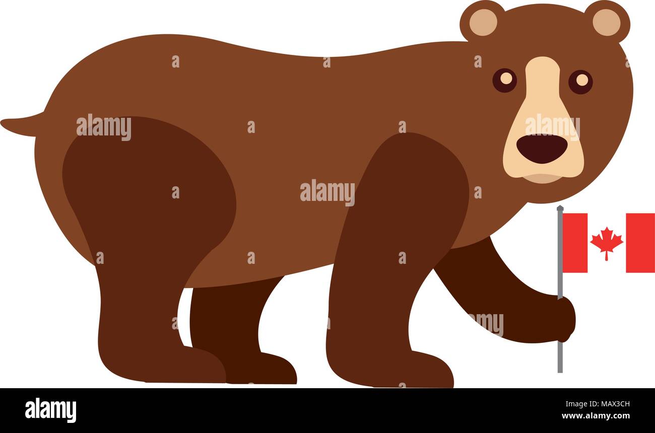 grizzly bear with canadian flag Stock Vector Image & Art - Alamy