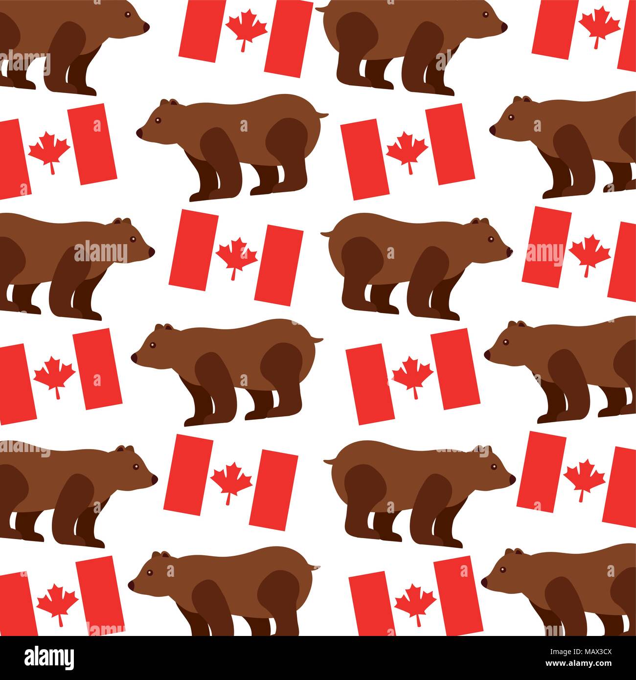 grizzly bear with canadian flag pattern Stock Vector Image & Art - Alamy