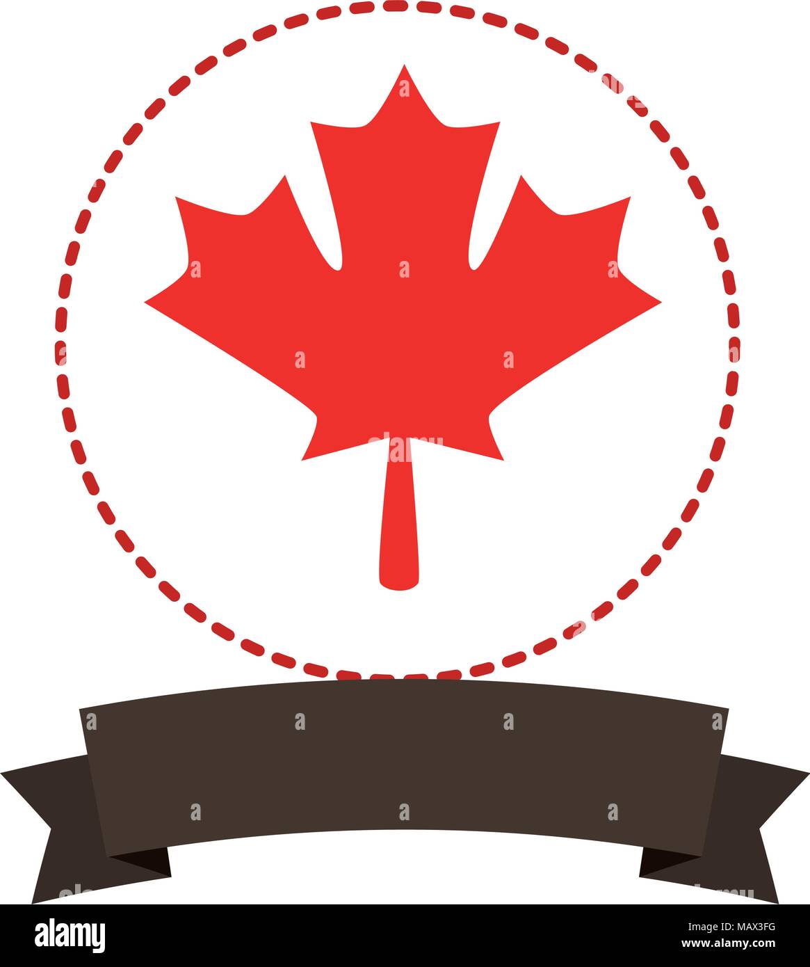 maple leaf canadian emblem with ribbon Stock Vector Image & Art - Alamy