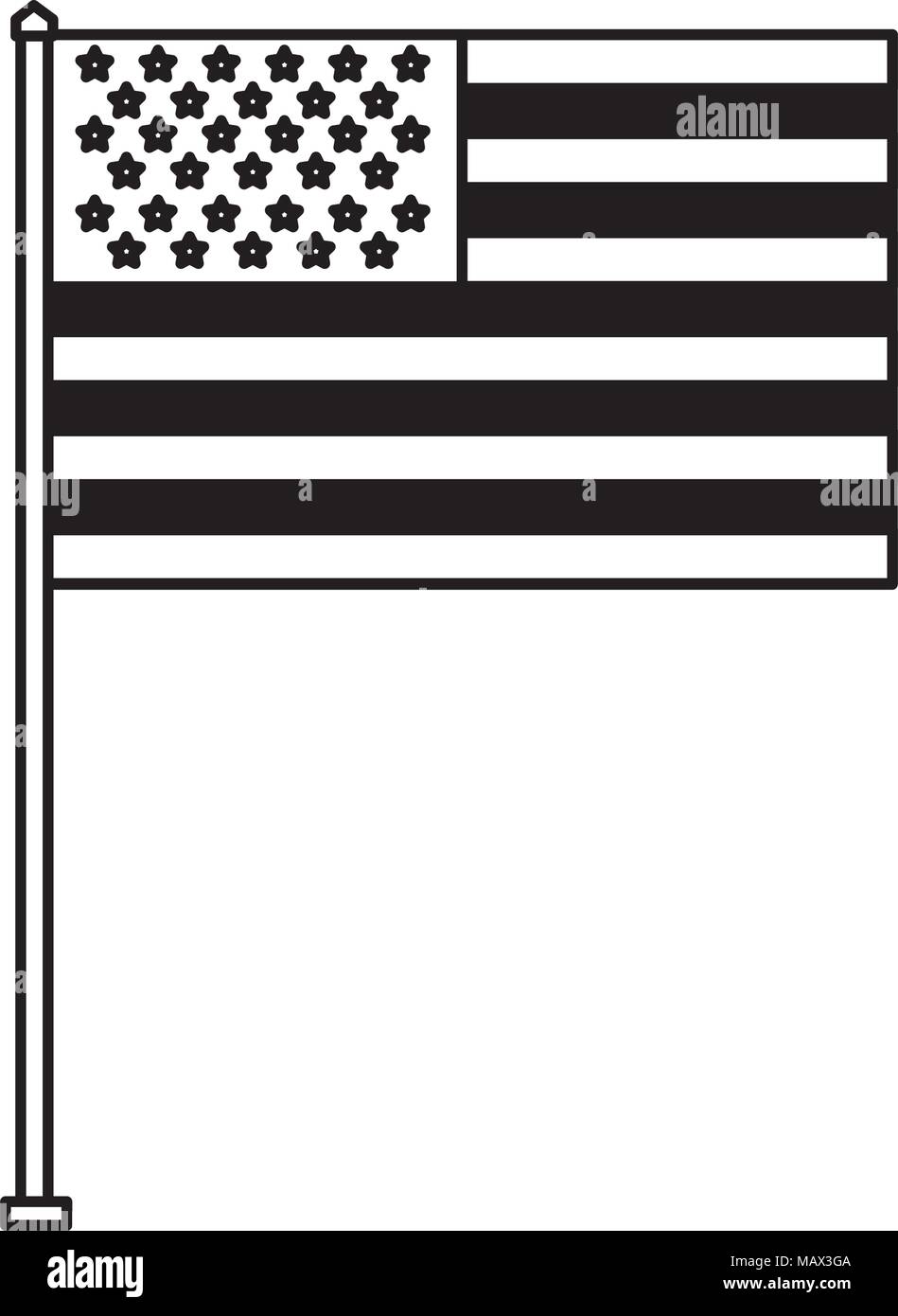 united state of america flag in pole symbol Stock Vector Image & Art ...