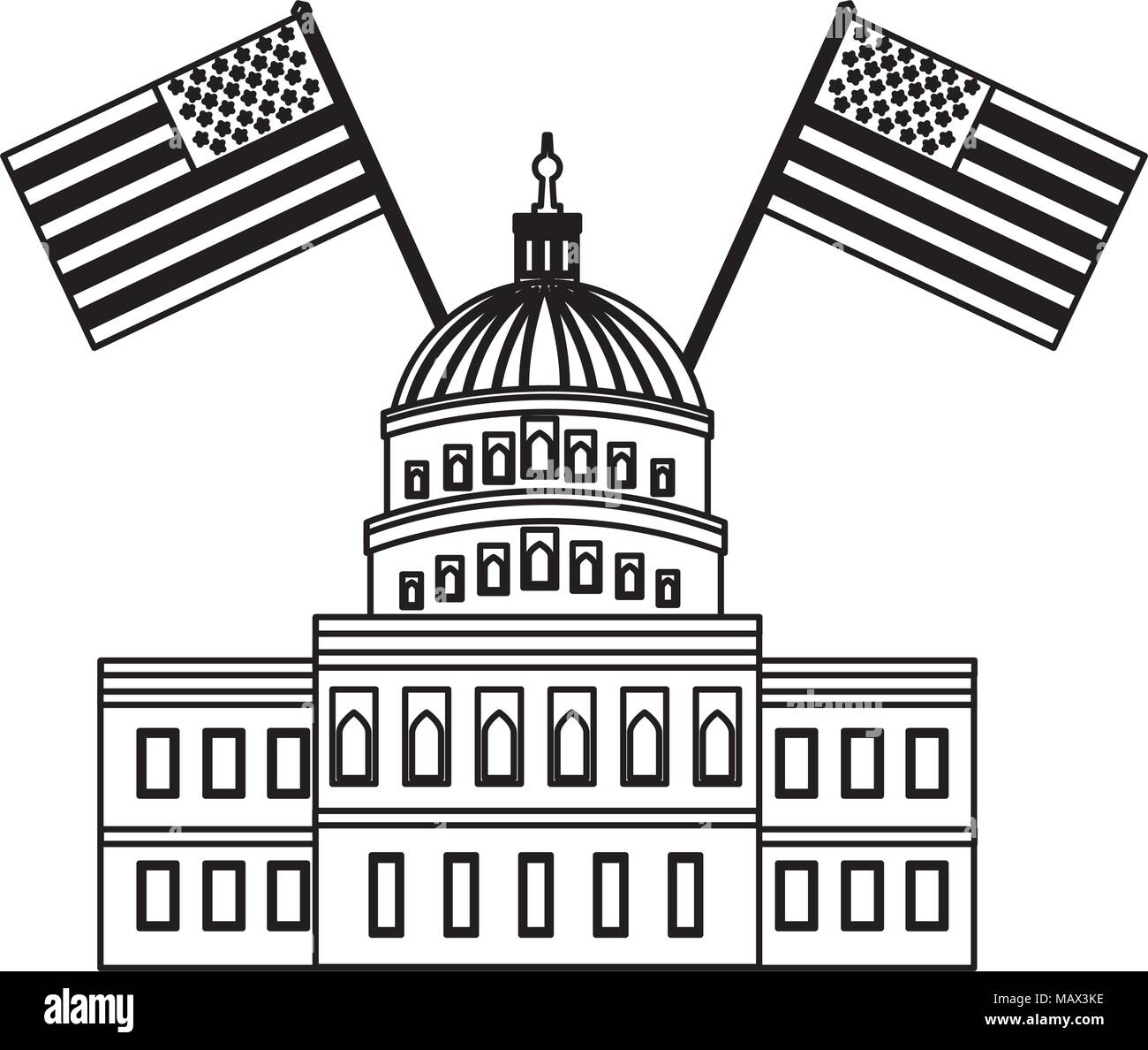 Washington dc usa american flags Stock Vector Images - Alamy