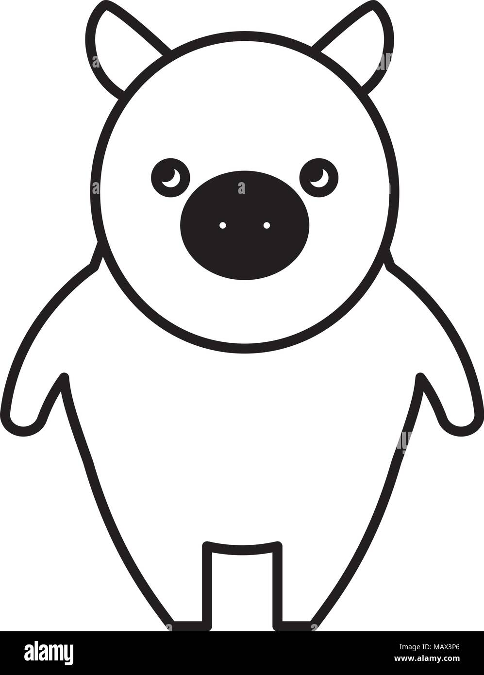 standing piggy cute farm animal Stock Vector Image & Art - Alamy