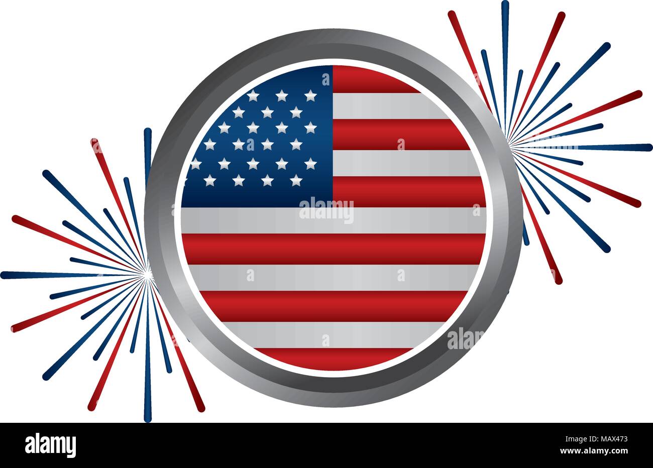 united states of america emblem with fireworks Stock Vector Image & Art ...