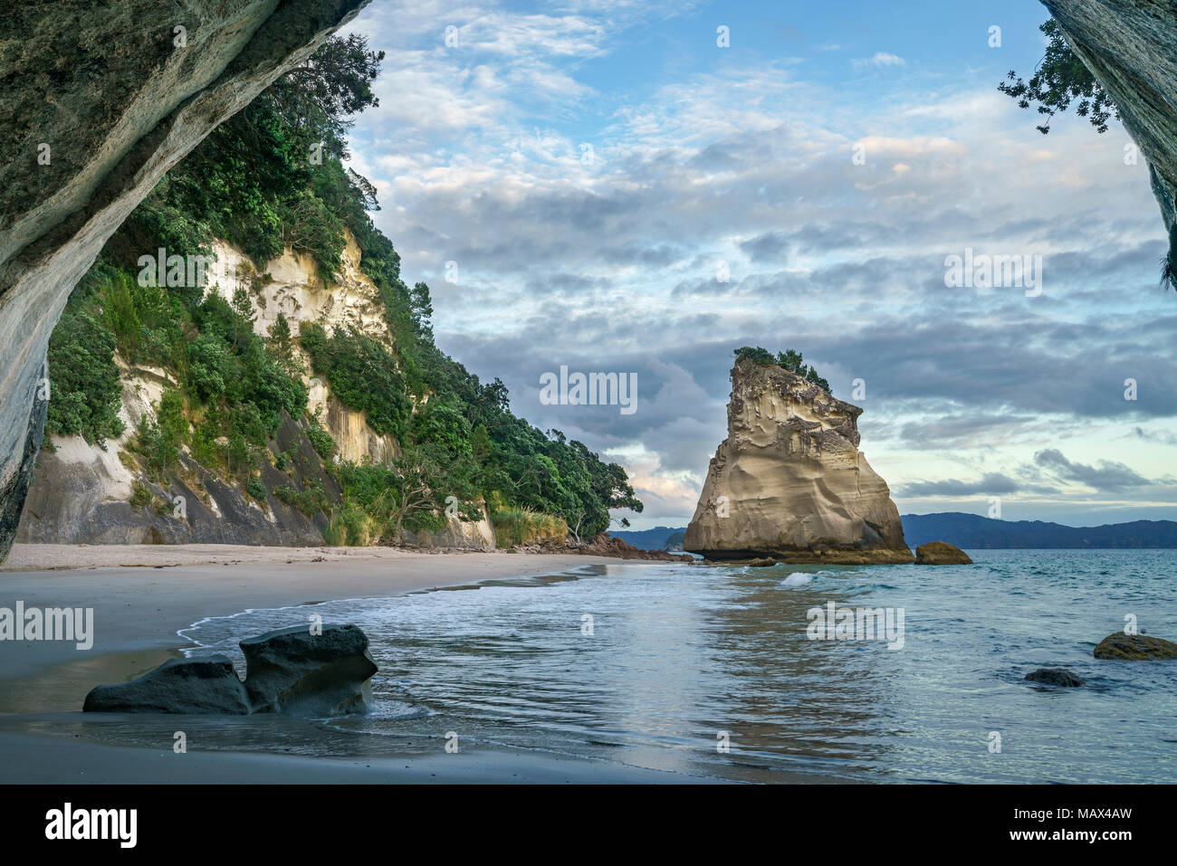 Natural arch cathedral cove coromandel hi-res stock photography and ...