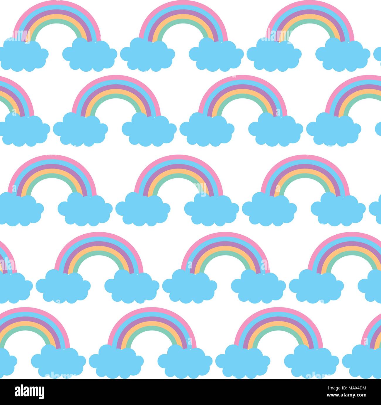 rainbow with clouds pattern background Stock Vector Image & Art - Alamy