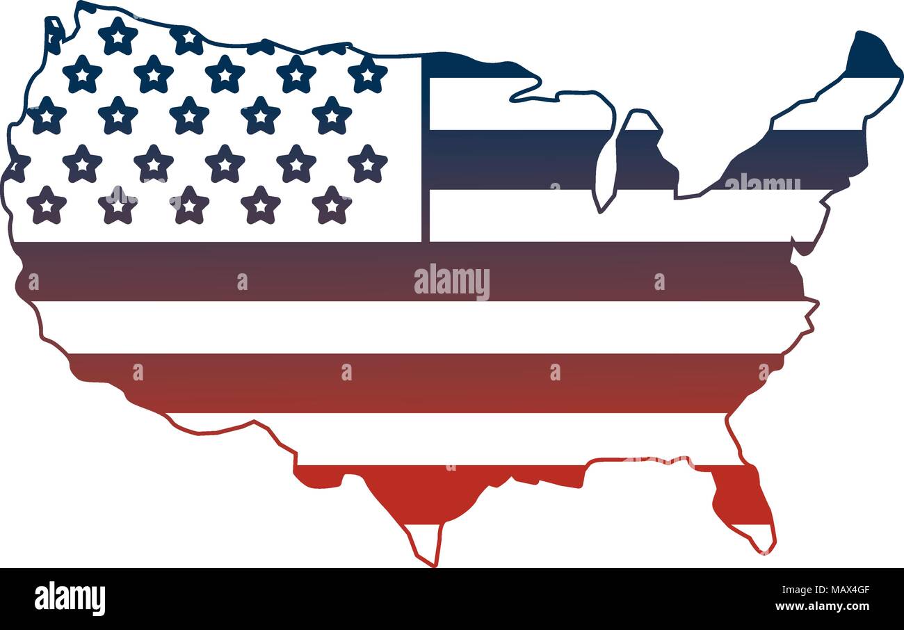 united states of america map with flag Stock Vector Image & Art - Alamy