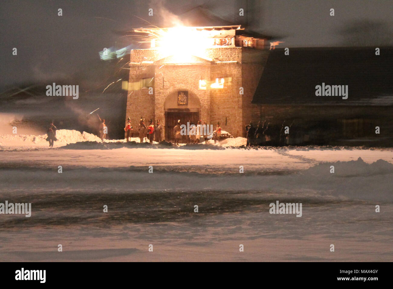 Bicentennial Reenactment of the Battle of Fort Niagara, 1813 Stock ...