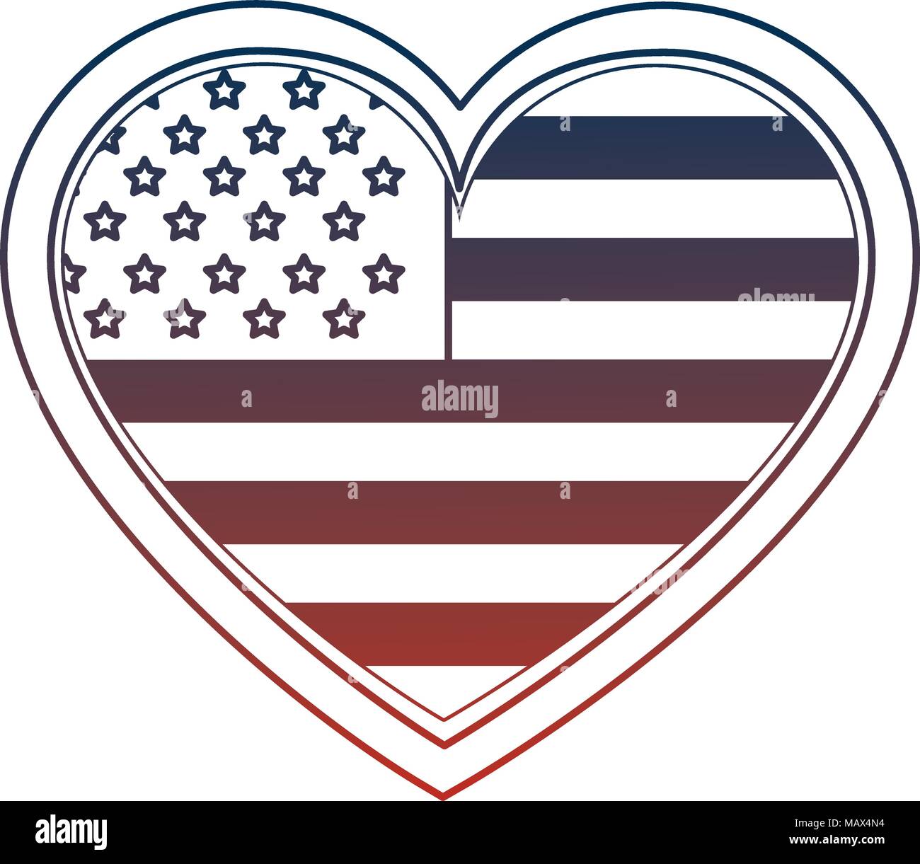 united states of america emblem with heart shape Stock Vector Image ...