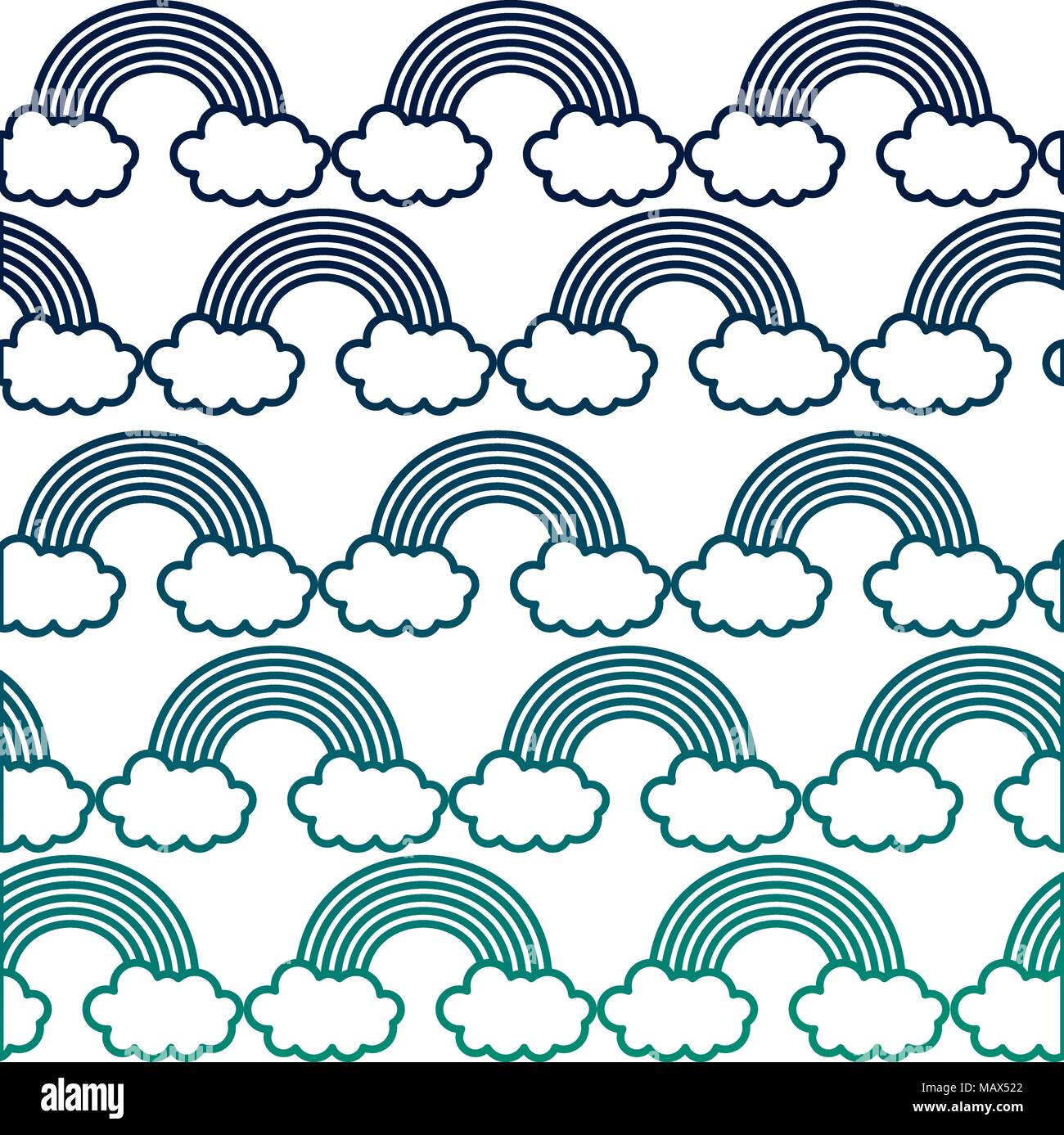 rainbow with clouds pattern background Stock Vector Image & Art - Alamy