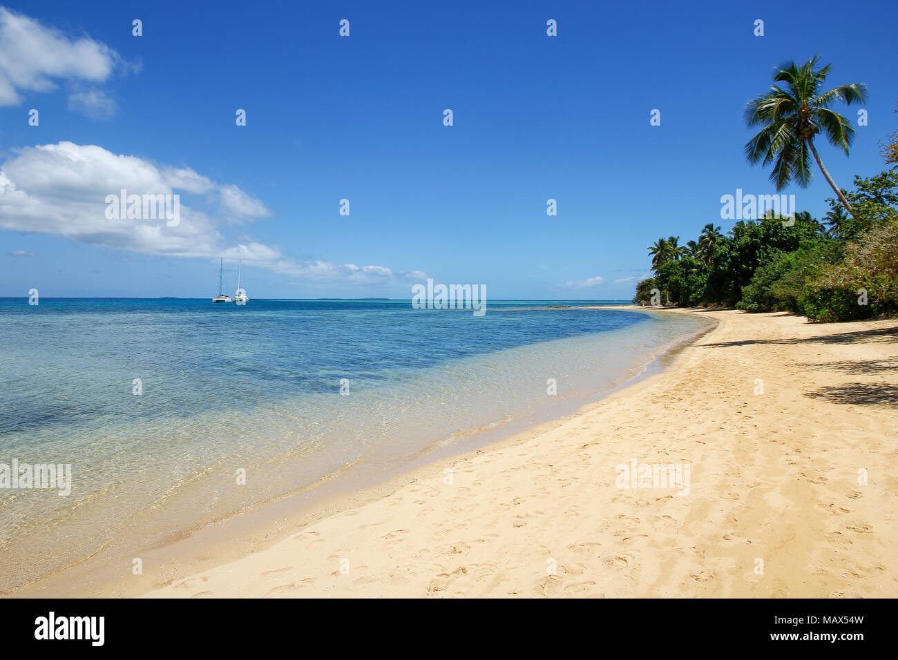 Sandy beach at Pangaimotu island near Tongatapu island in Tonga. Kindom ...