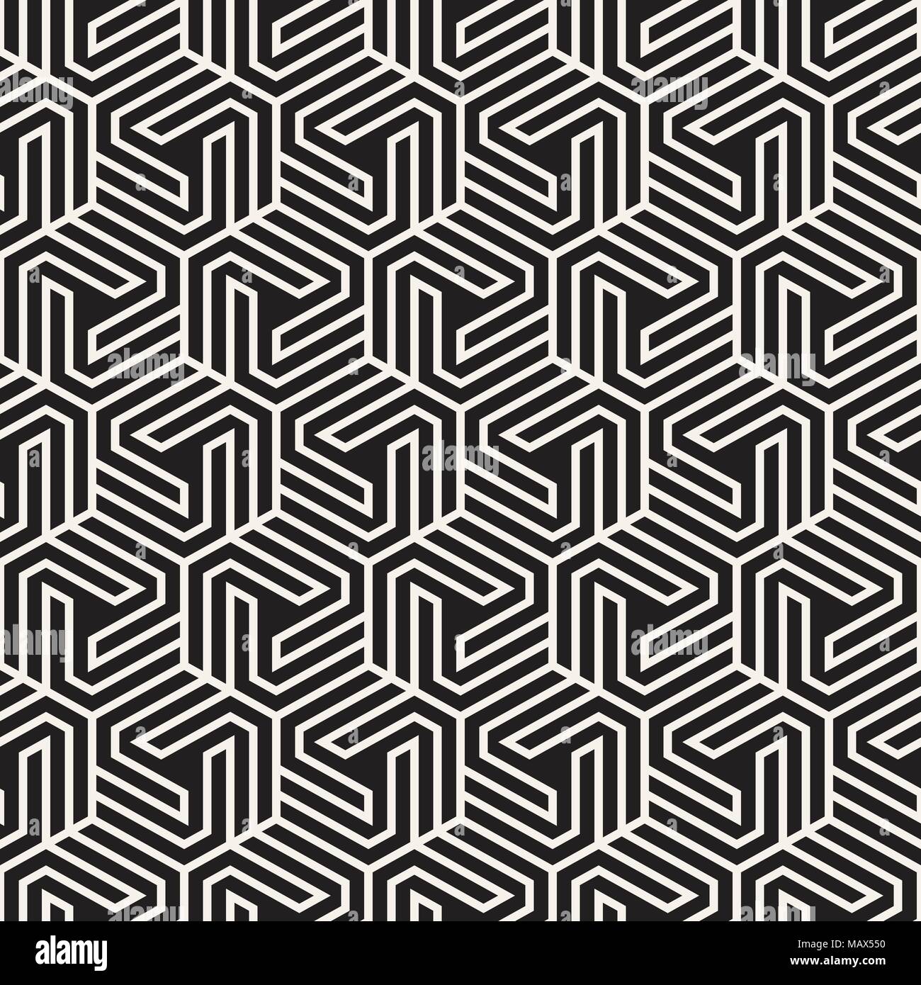 Vector seamless abstract shapes pattern. Modern stylish stripes texture. Repeating geometric ...