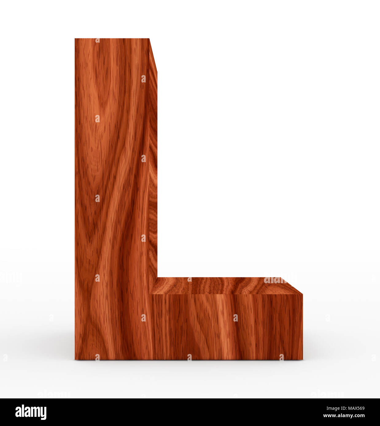 letter L 3d wooden isolated on white - 3d rendering Stock Photo - Alamy