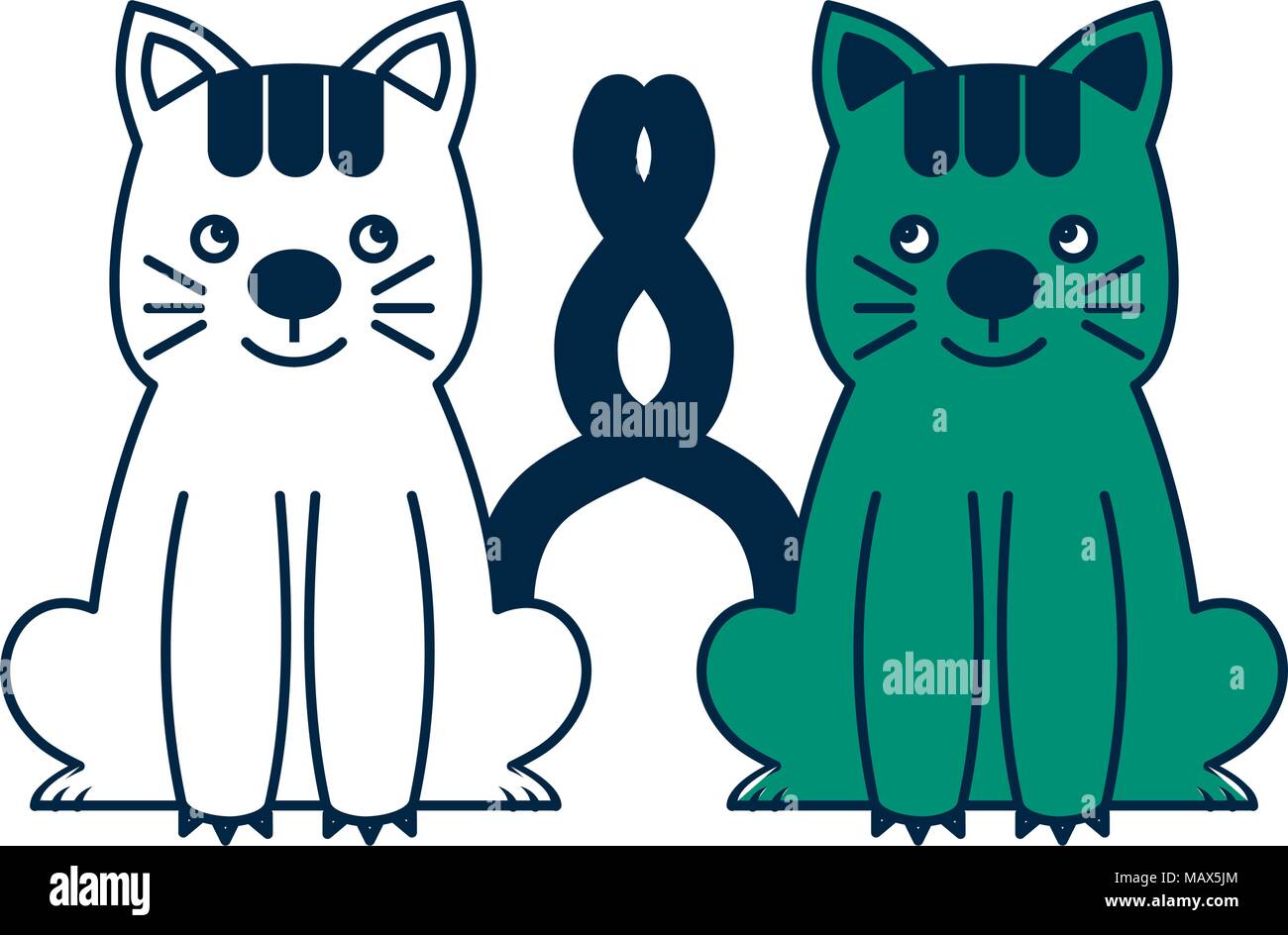 cute little cat couple Stock Vector Image & Art - Alamy