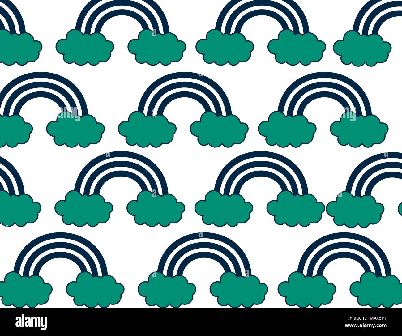 rainbow with clouds pattern background Stock Vector Image & Art - Alamy