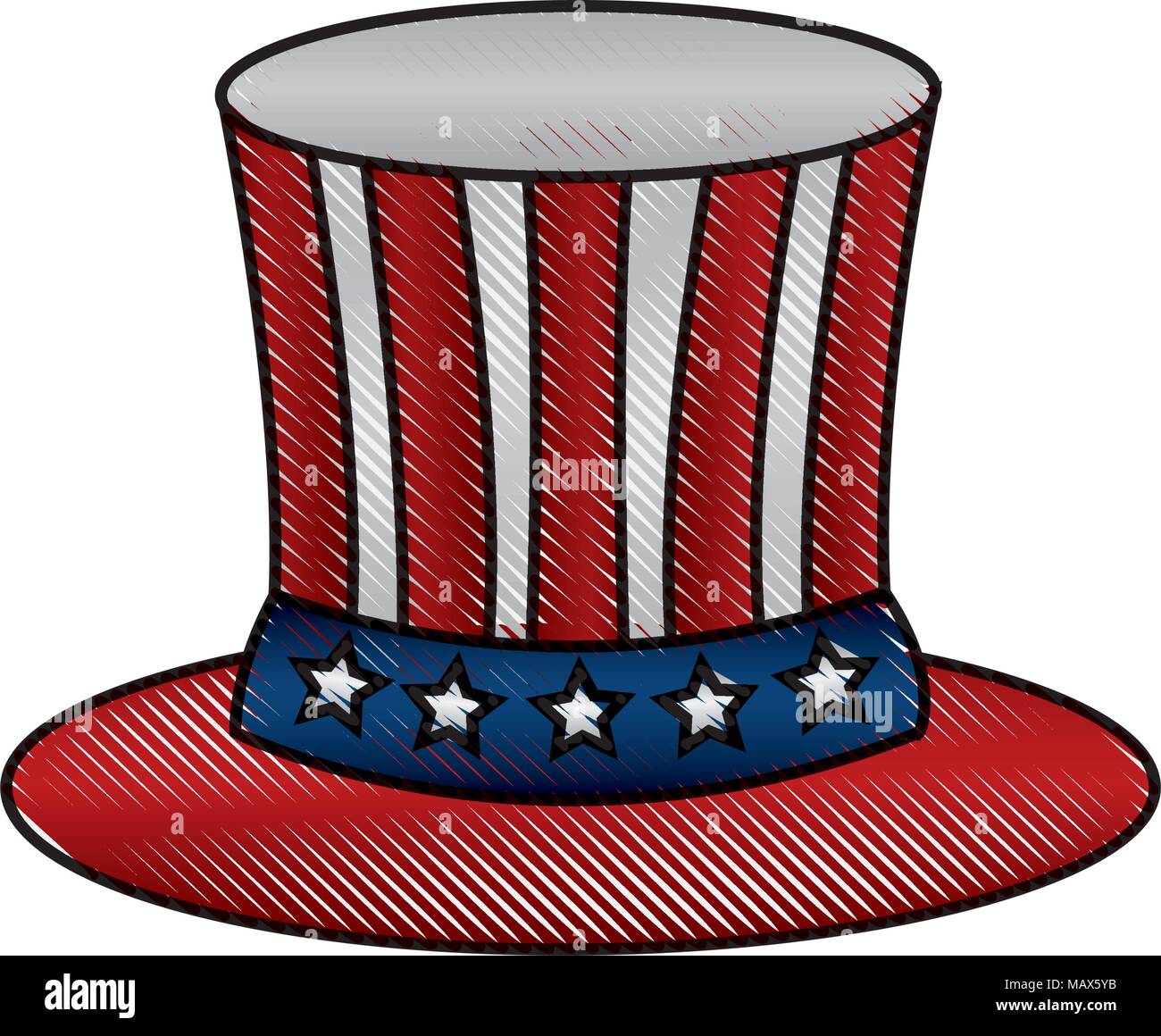 uncle sam top hat with flag united states usa Stock Vector Image & Art ...