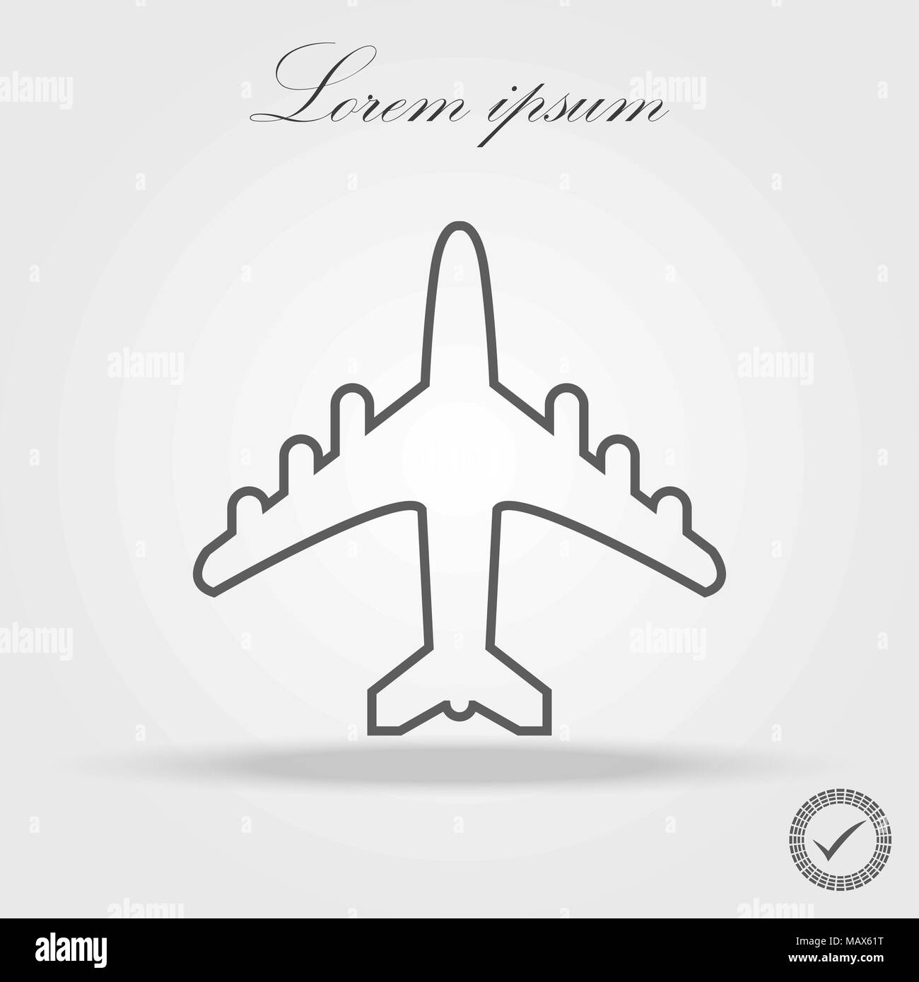 Outline Airplane Icon, Vector Illustration, Flat pictogram icon eps ...