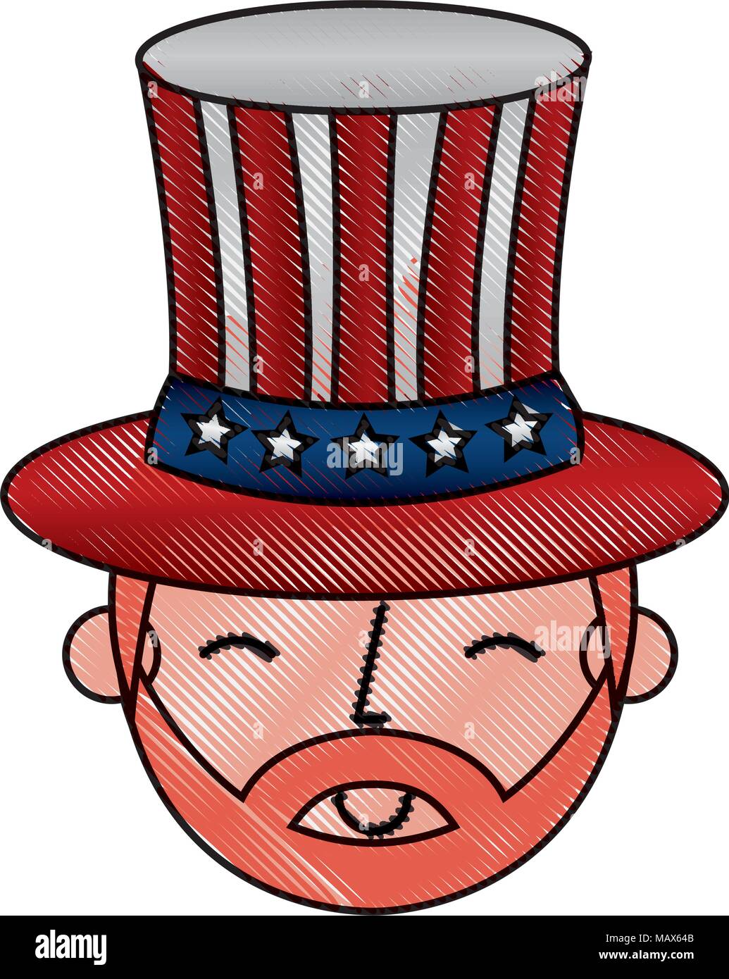 Patriotic american top hat cartoon hi-res stock photography and images ...
