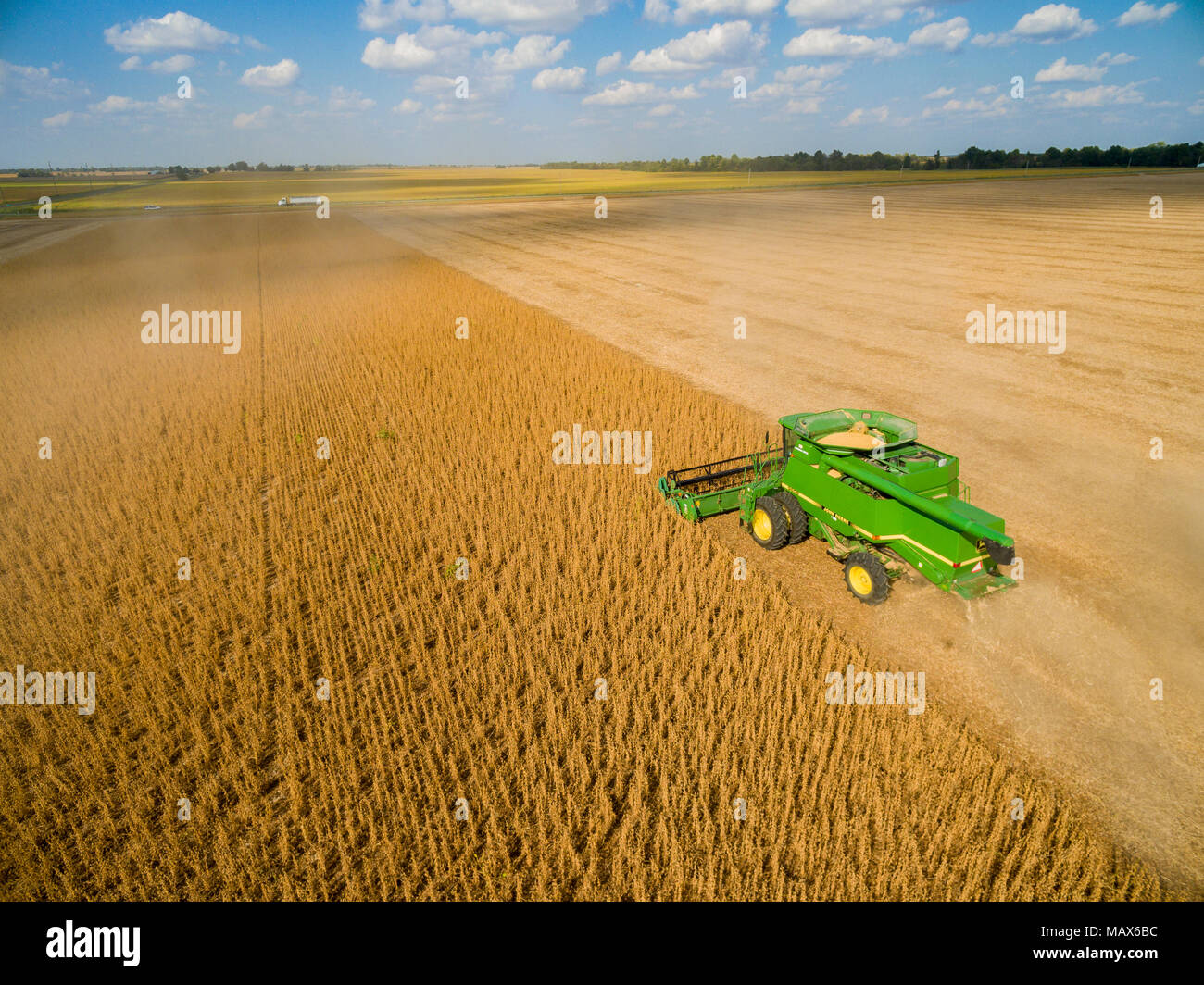 63801-09116 Soybean Harvest, John Deere combine harvesting soybeans ...