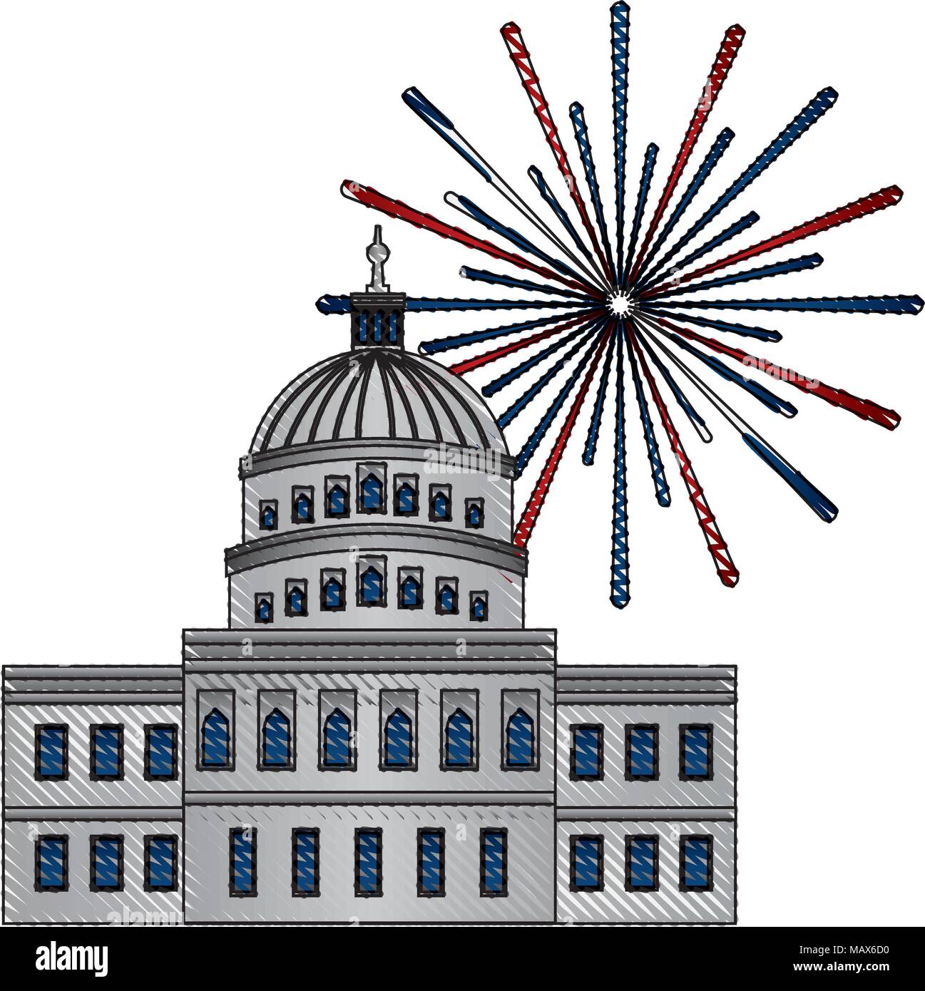 united states capitol building in washington fireworks Stock Vector ...