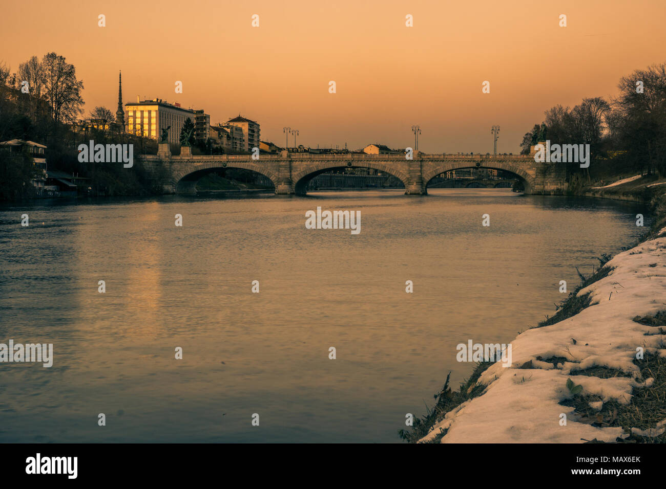 Bridge, panorama of turin Stock Photo - Alamy