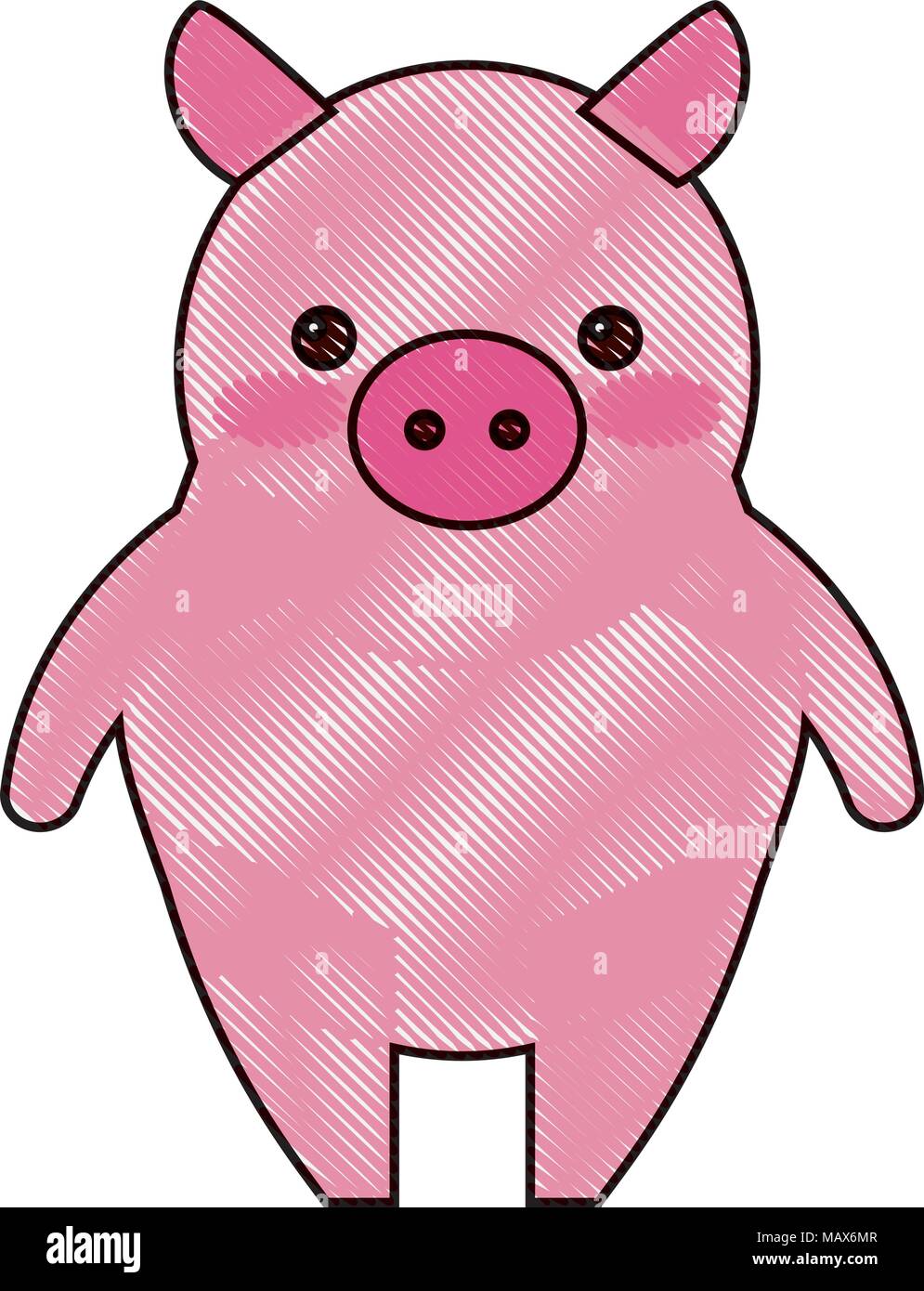 standing piggy cute farm animal Stock Vector Image & Art - Alamy