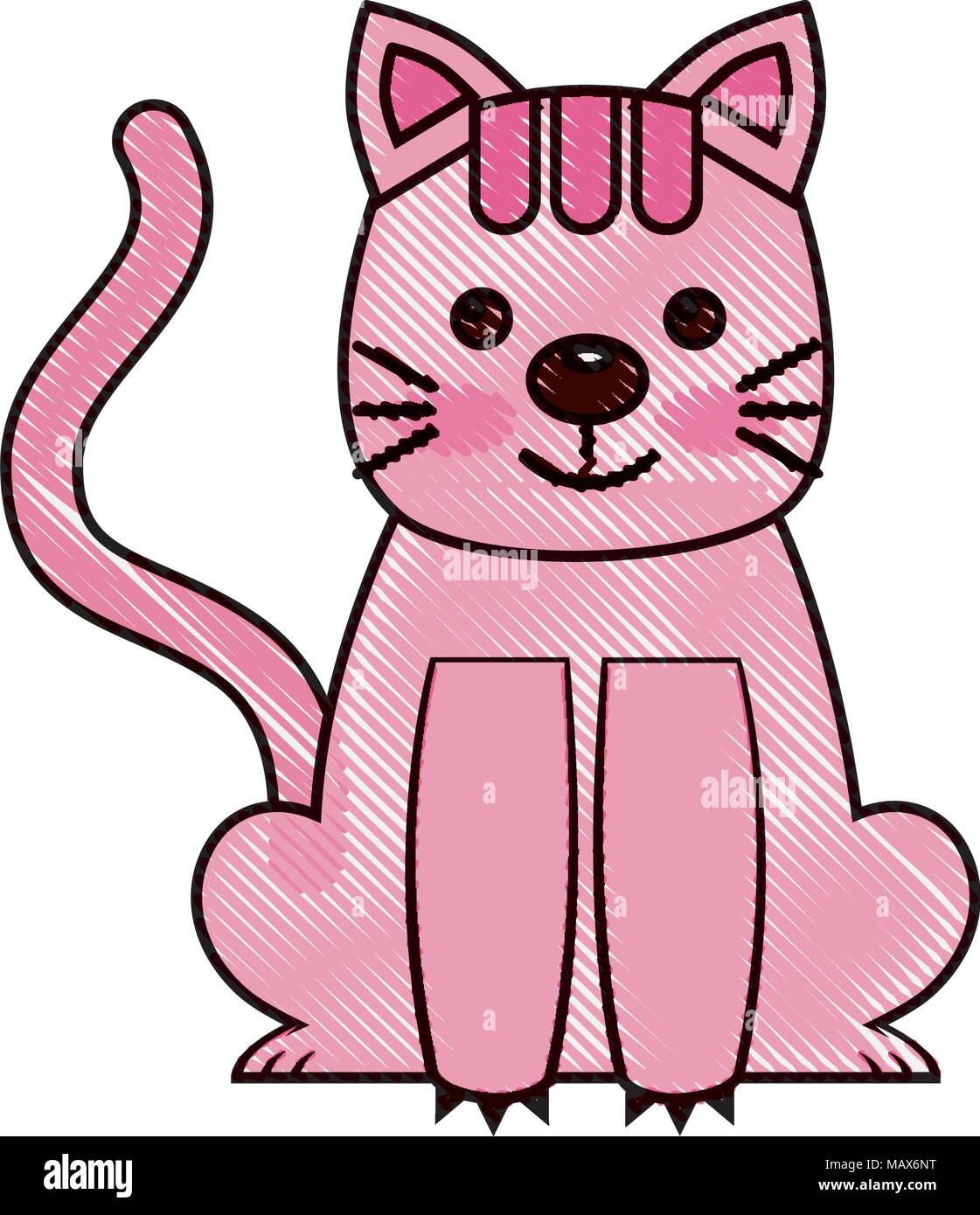 sweet kitty sitting cartoon animal patch Stock Vector Image & Art - Alamy