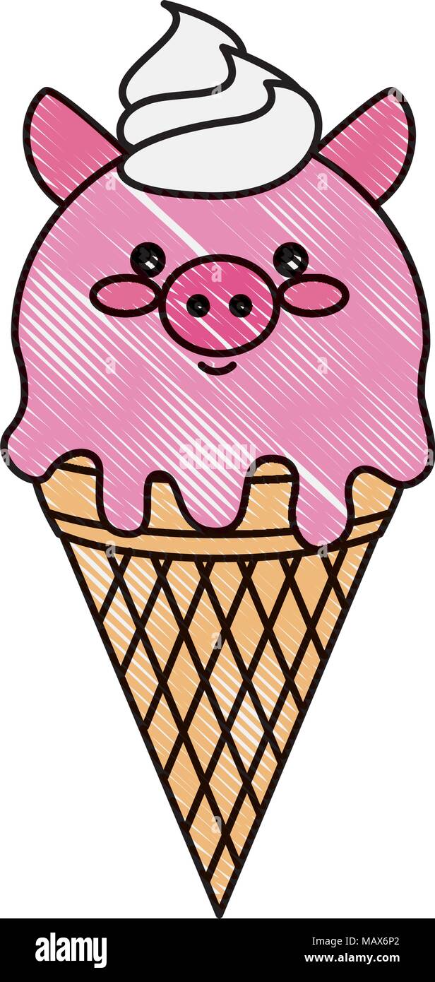 ice crean with piggy face cool Stock Vector Image & Art - Alamy