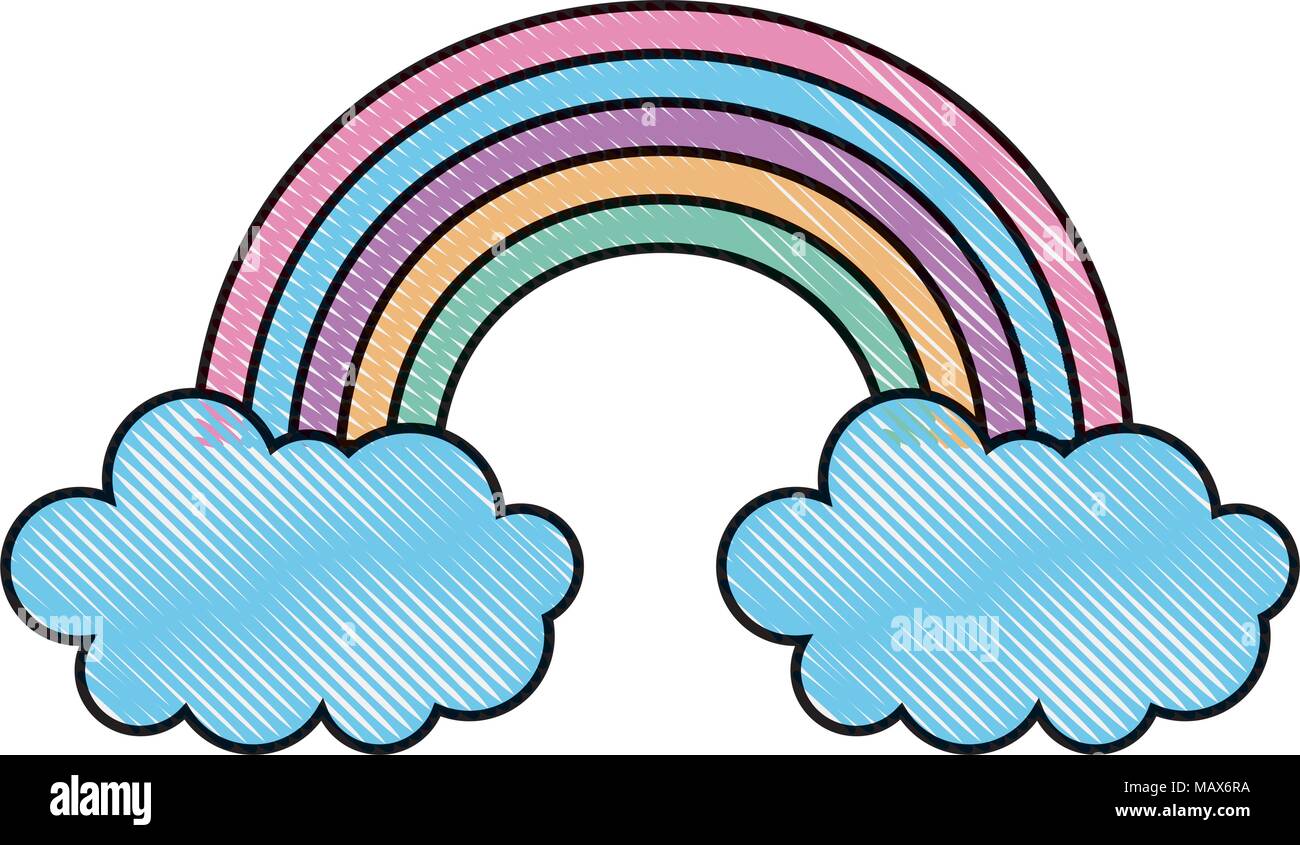 Decorative rainbow cloudy background Stock Vector Images - Alamy