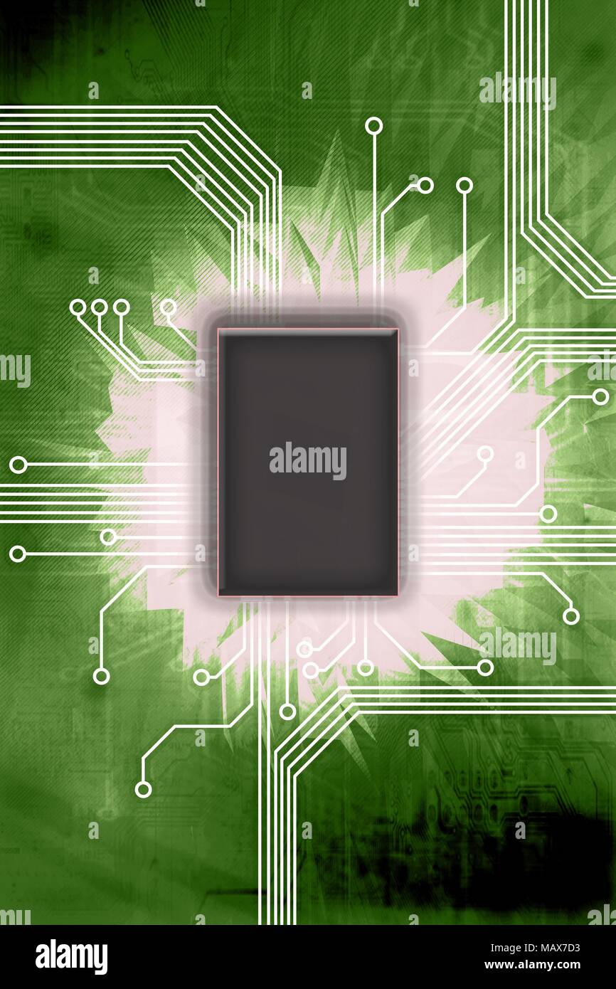 Processor chip design illustration network Stock Photo - Alamy