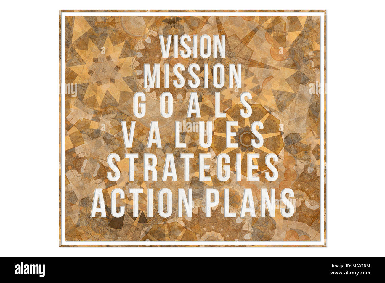 Vision, Mission, Goals, Values, Strategies & Action Plans, abstract ...