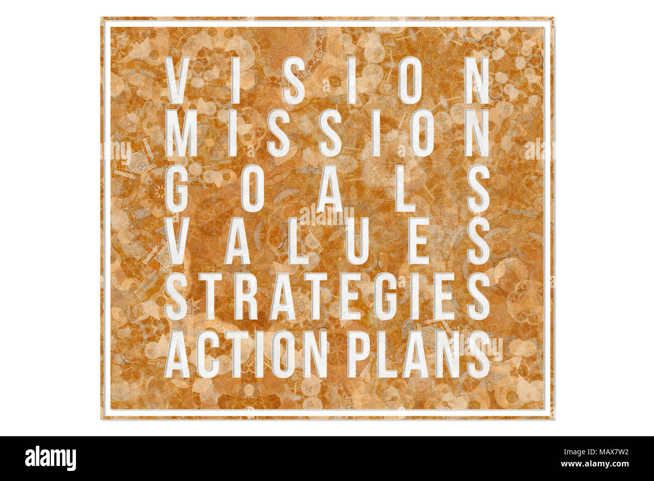 Vision, Mission, Goals, Values, Strategies & Action Plans, abstract ...