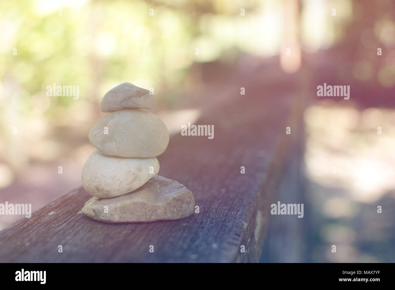A stone pyramid with blur jungle or forest as background. Vintage ...