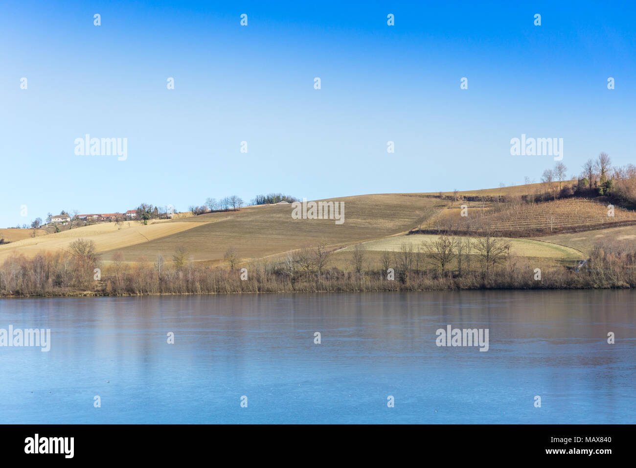 countryside landscape with lake in Turin Stock Photo - Alamy
