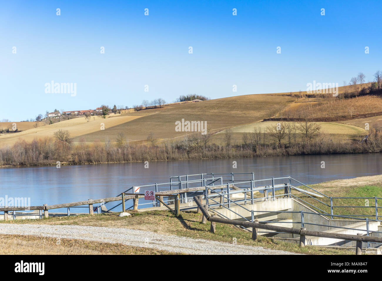 countryside landscape with lake in Turin Stock Photo - Alamy