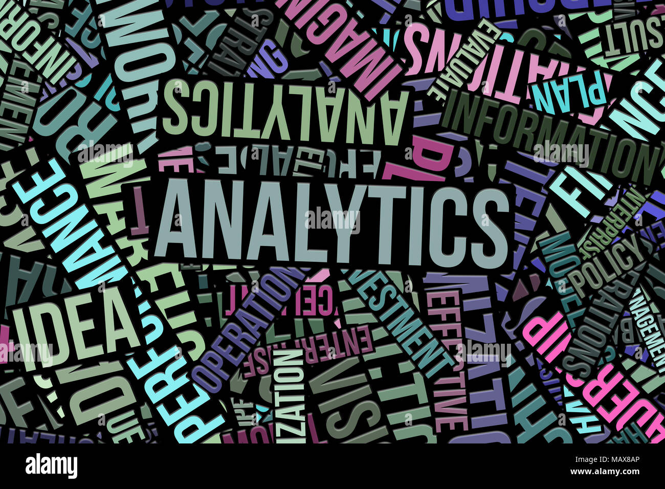 Analytics, business word cloud, abstract embossed, for web page ...