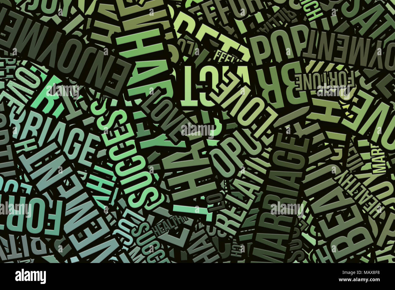 Happy word cloud, abstract embossed, for web page, graphic design ...