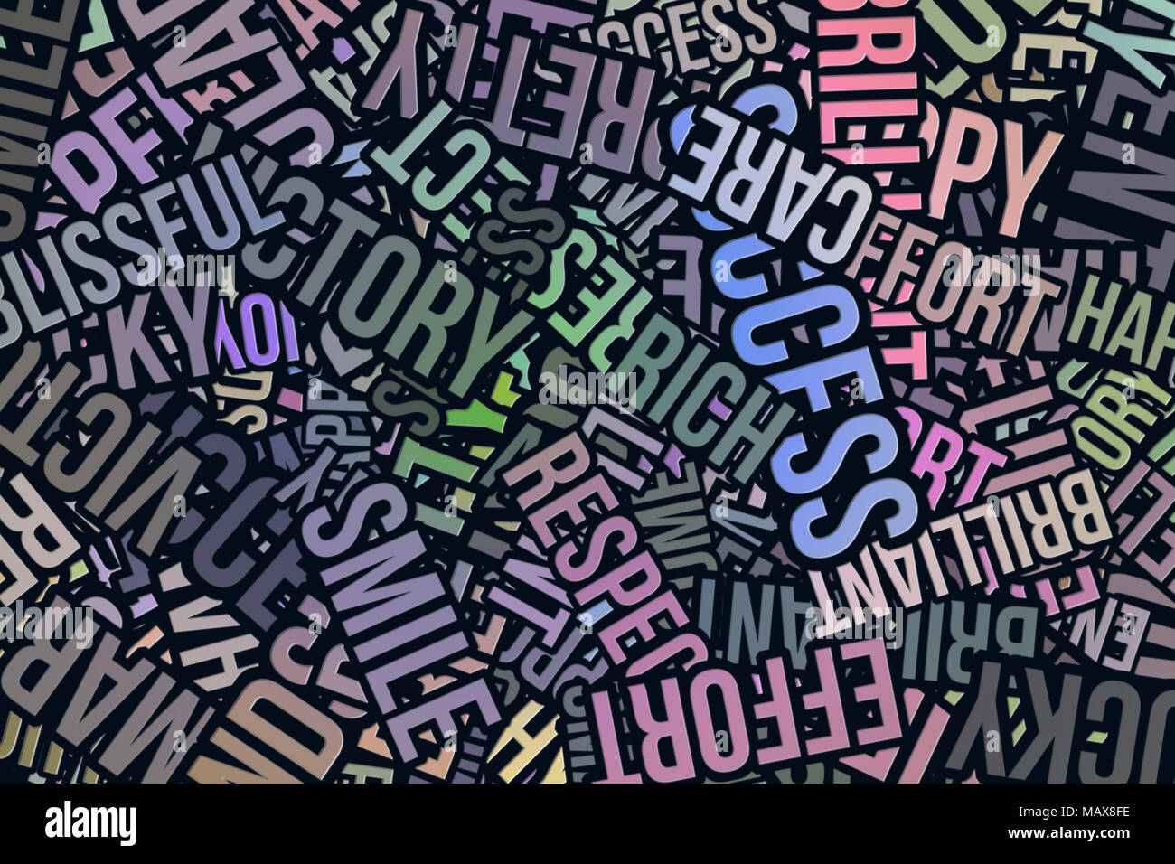 Happy word cloud, abstract embossed, for web page, graphic design ...