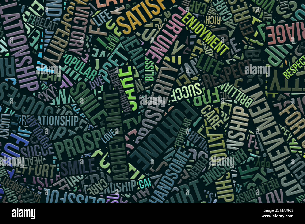 Happy word cloud, abstract embossed, for web page, graphic design ...