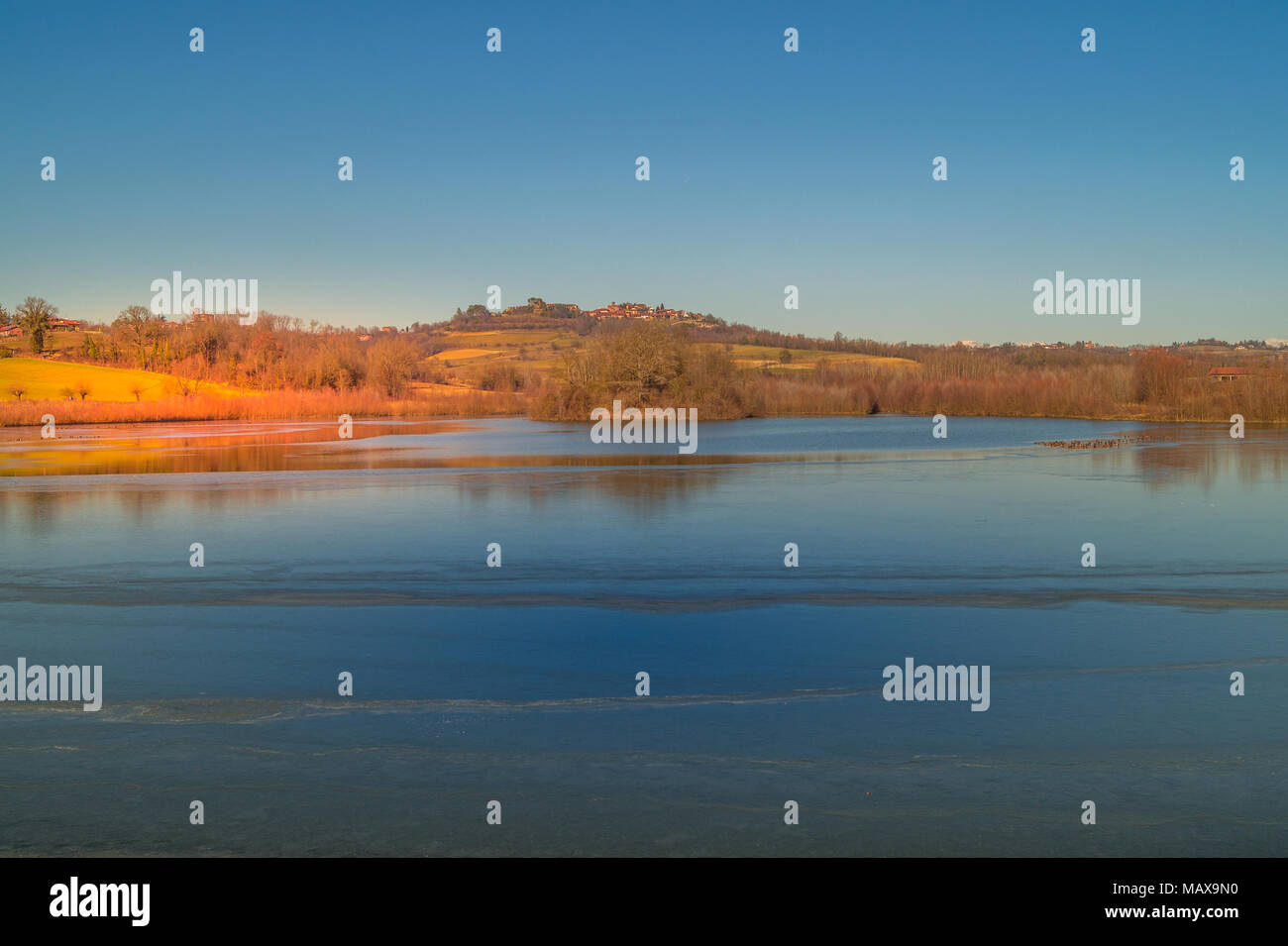 countryside landscape with lake in Turin Stock Photo - Alamy