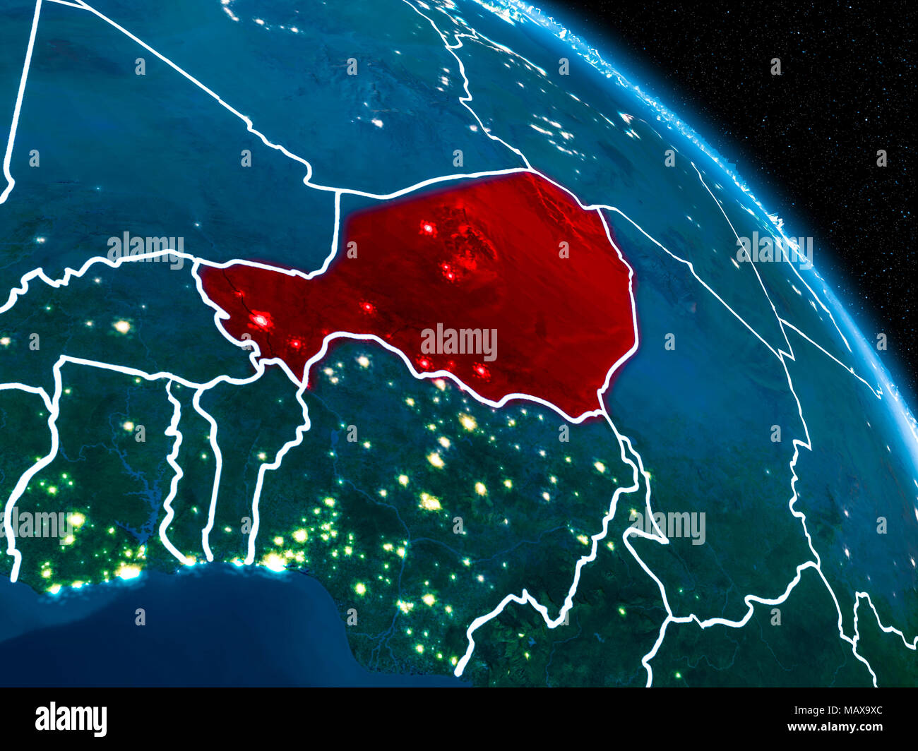 Satellite image of niger hi-res stock photography and images - Alamy