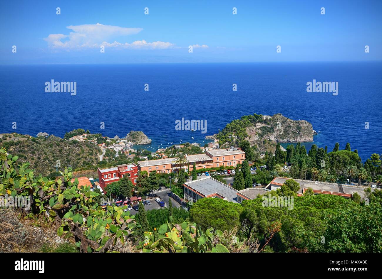 Taormina, Italy, Sicily August 26 2015. The splendid panorama from the ...