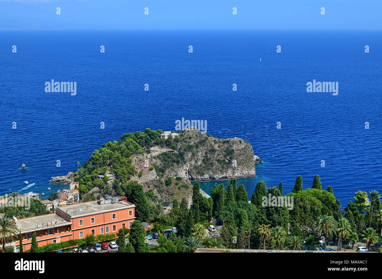 Taormina, Italy, Sicily August 26 2015. The splendid panorama from the ...
