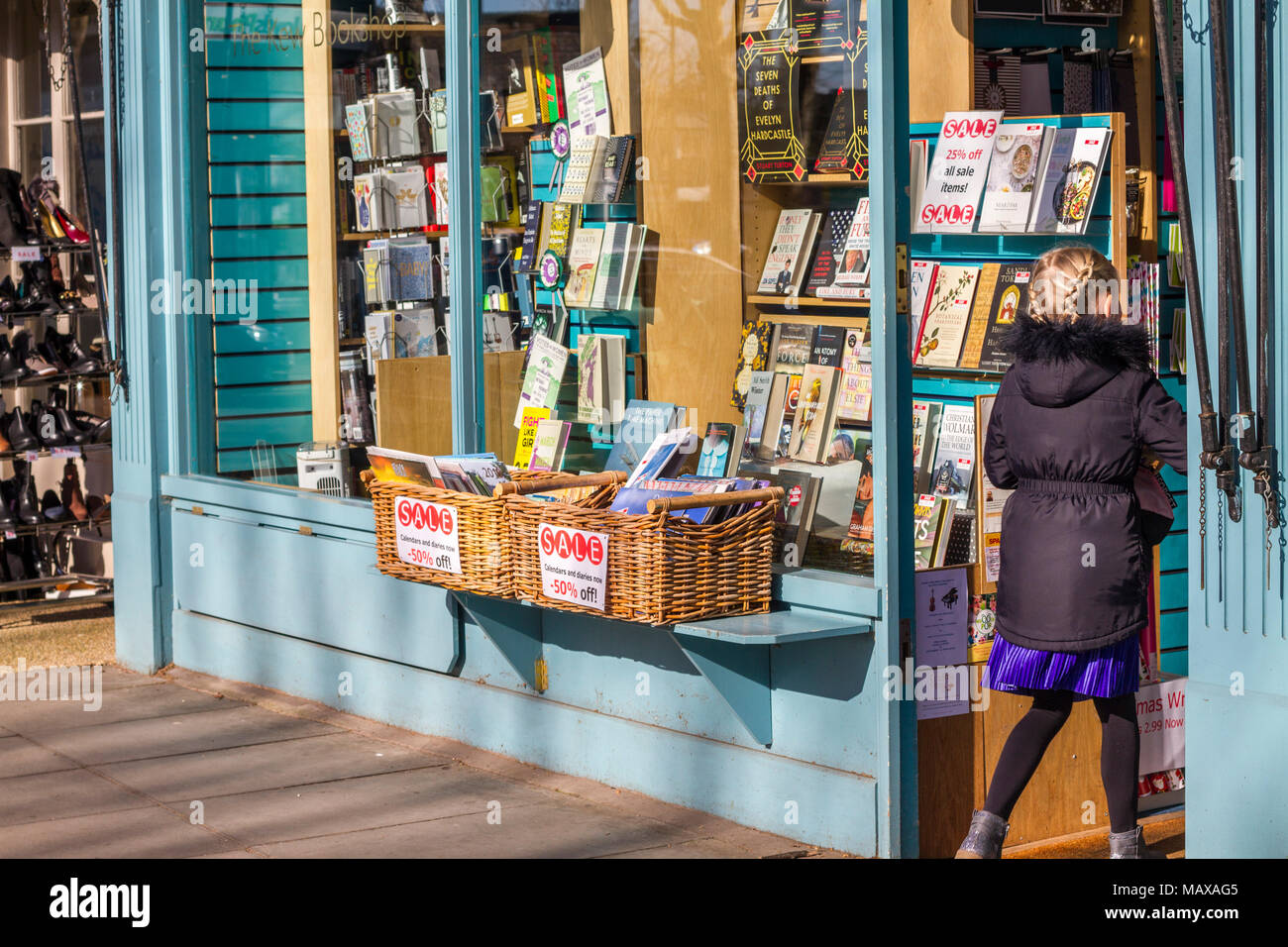 Child, kid ,girl entering a bookstore, The Kew Bookshop, book shop ...