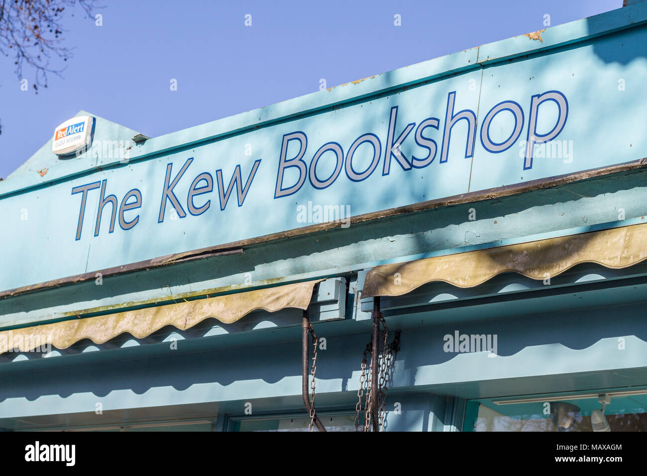 The Kew Bookshop, book shop, book store front, shop sign Kew, London UK ...