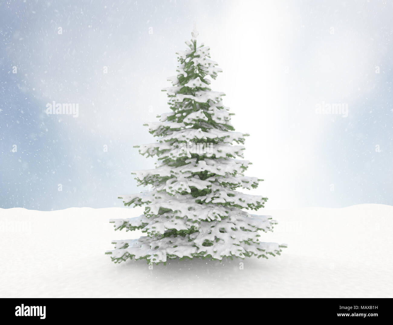 Christmas background with snowy fir trees Stock Photo - Alamy