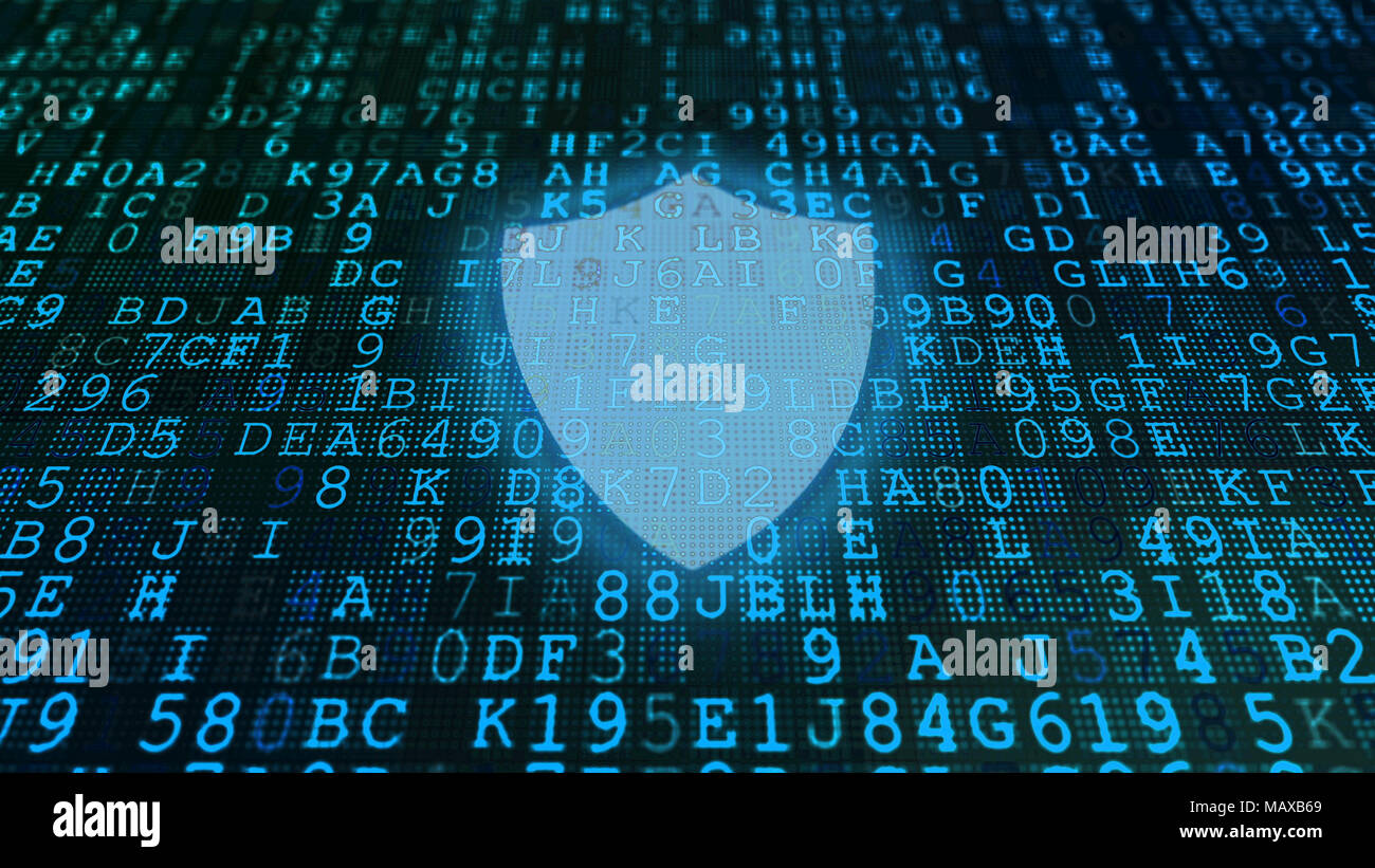 An arty 3d illustration of a computer display put askew with blue coded ...