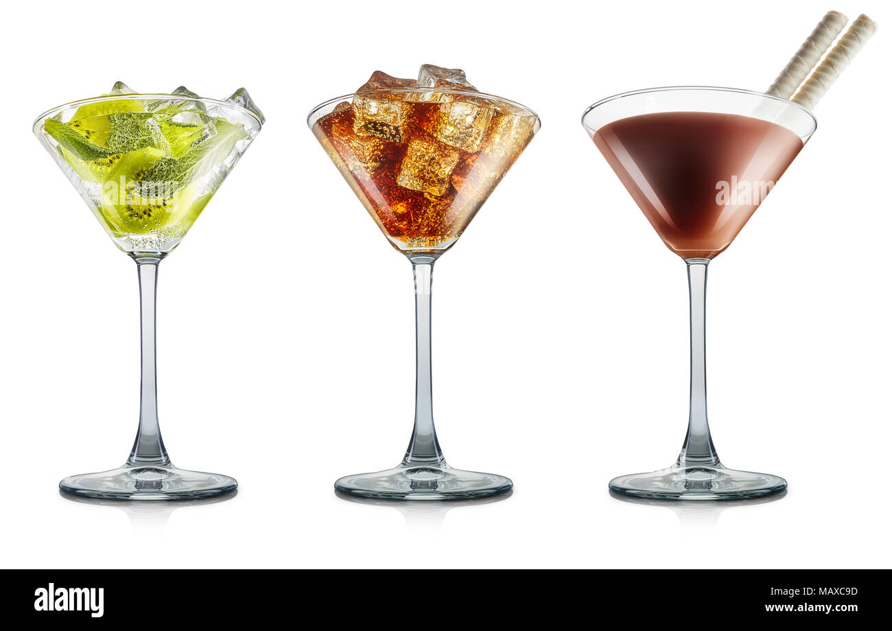 Set of cocktail isolated on white background Stock Photo - Alamy